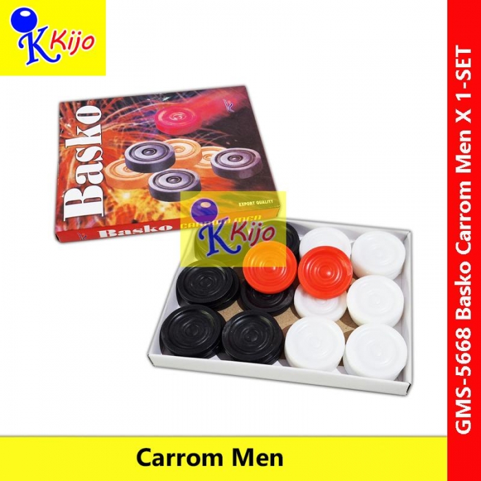 Basko Carrom Men Double Polished Black White Red #Basko #India #5668 #CarromMen #Carrom