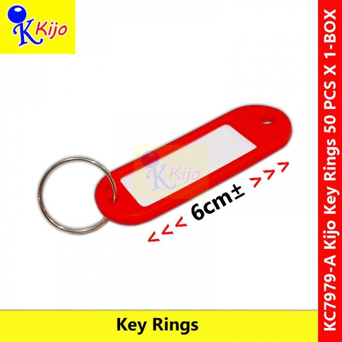 Kijo Key Ring Tag Plastic Key Ring 50-PCS X 1-BOX #7979-A